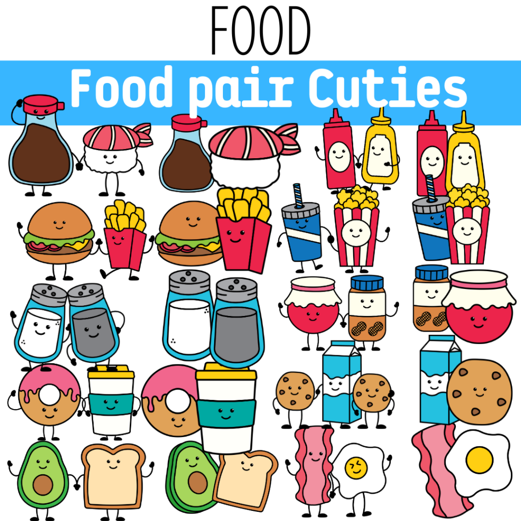 Food Pair Cuties Clipart MEGA Set | Made By Teachers