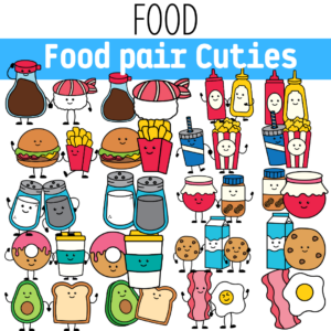 Food Pair Cuties Clipart MEGA Set | Made By Teachers