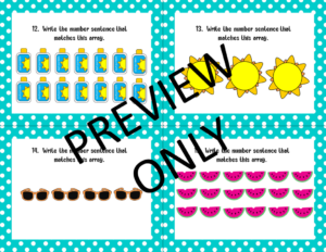 Summer Themed Using Multiplication Arrays Task Cards- VESOL Aligned ...