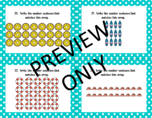 Summer Themed Using Multiplication Arrays Task Cards- VESOL Aligned ...