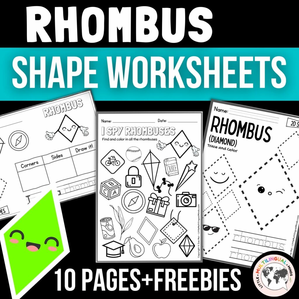 Kindergarten 2D Shapes Worksheet: RHOMBUS - Shape Sort, Shape Hunt ...