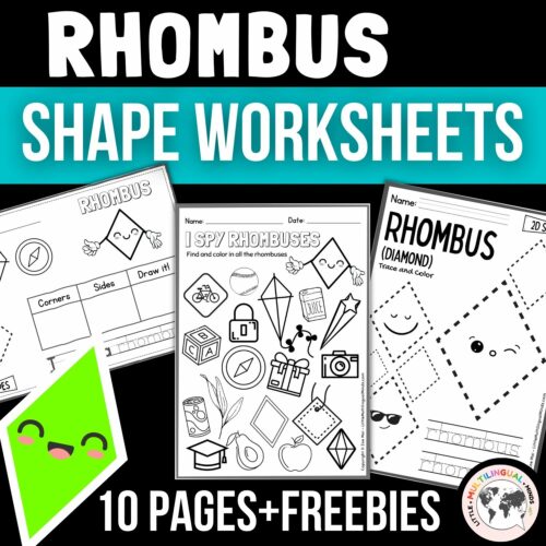 Kindergarten 2D Shapes Worksheet: RHOMBUS - Shape Sort, Shape Hunt ...