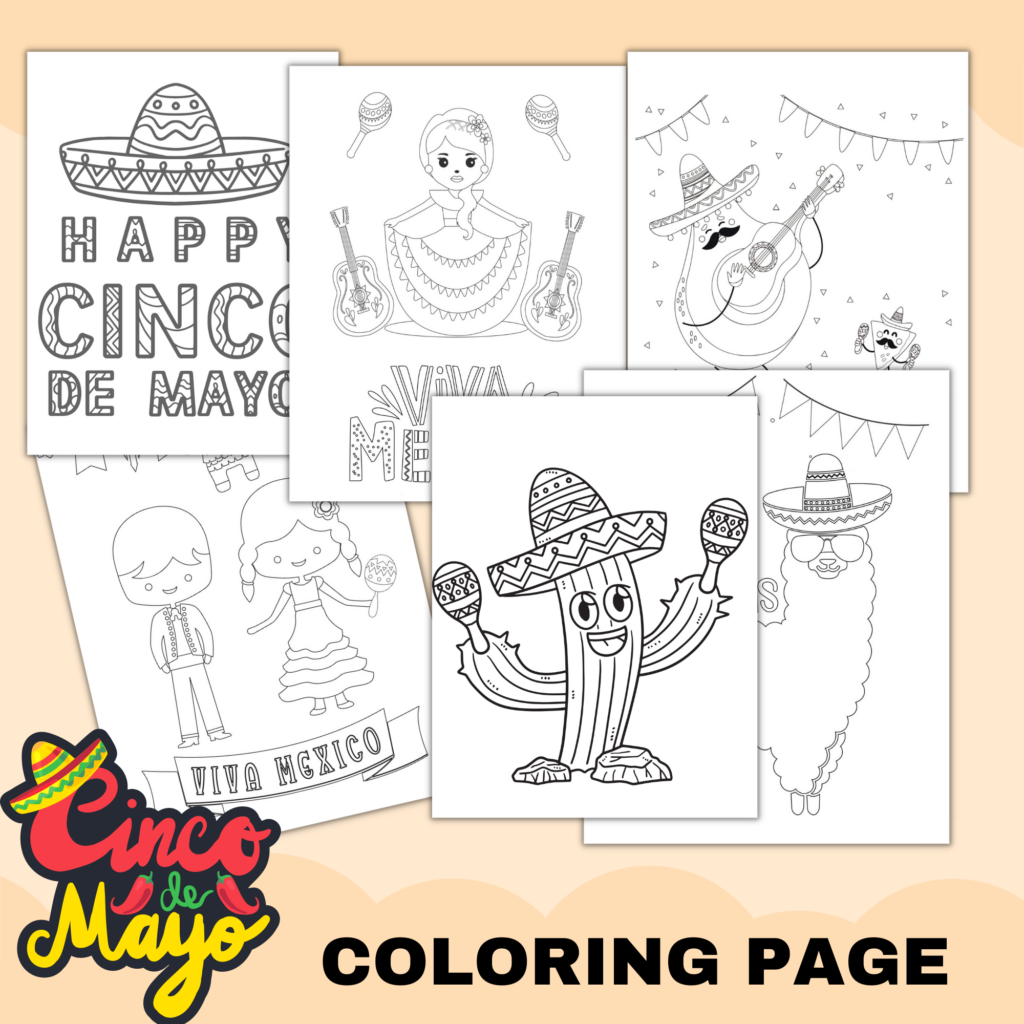 Cinco de Mayo Coloring Pages, Cinco de Mayo Classroom Activity, Teacher ...
