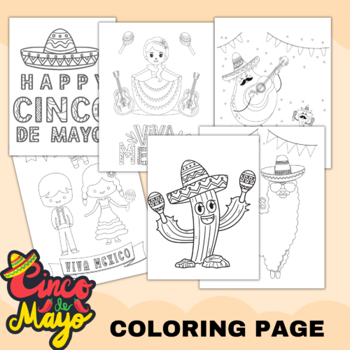 Cinco de Mayo Coloring Pages, Cinco de Mayo Classroom Activity, Teacher ...