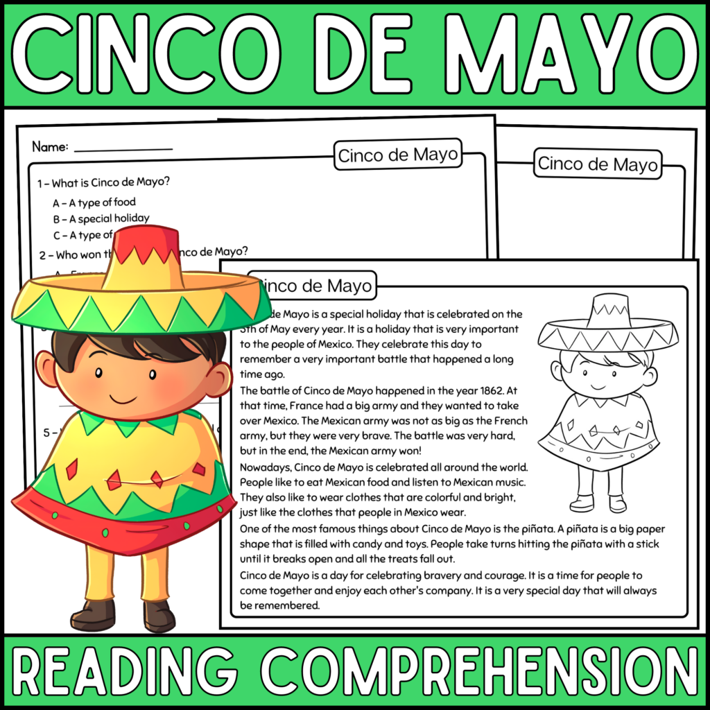 Cinco de Mayo Reading Comprehension Passage | Cinco de Mayo Reading ...