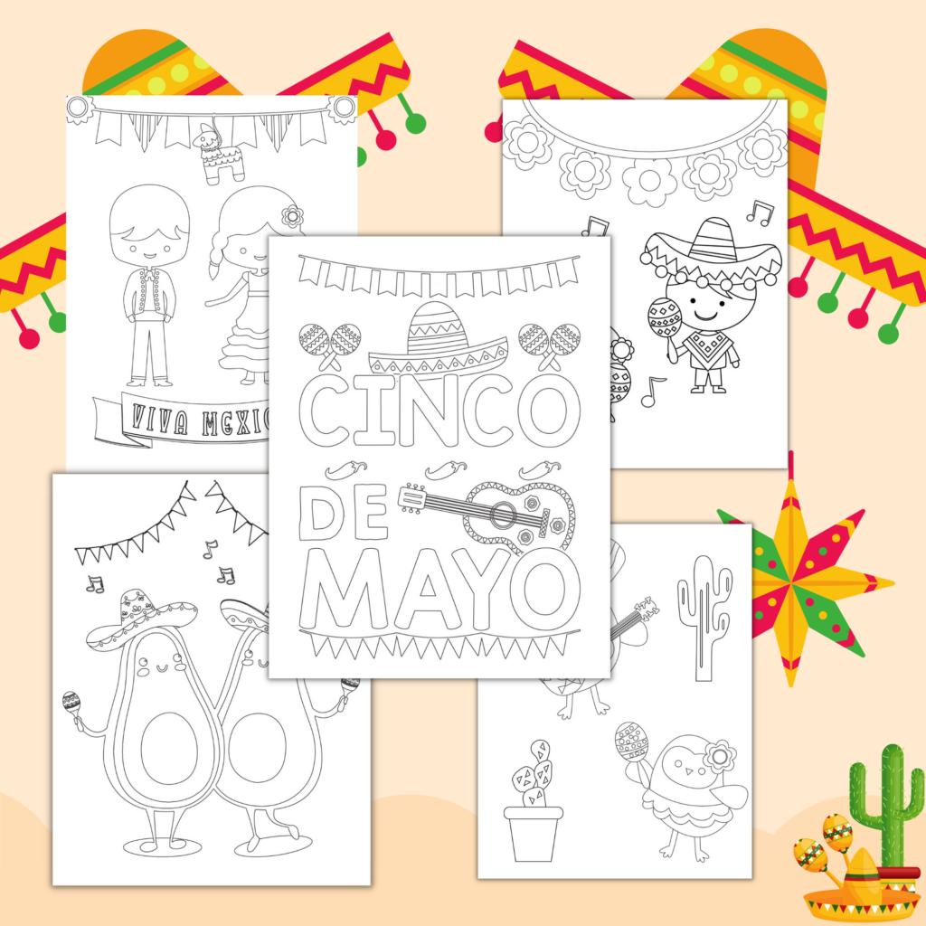 Cinco de Mayo Coloring Pages, Cinco de Mayo Classroom Activity, Teacher ...