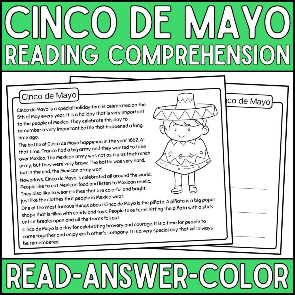 Cinco de Mayo Reading Comprehension Passage | Cinco de Mayo Reading ...