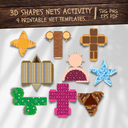3D Shapes nets activity - 9 printable net templates | Made By Teachers