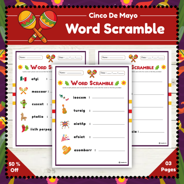 Cinco de Mayo Word Scramble Challenge : Fun and Engaging Vocabulary ...
