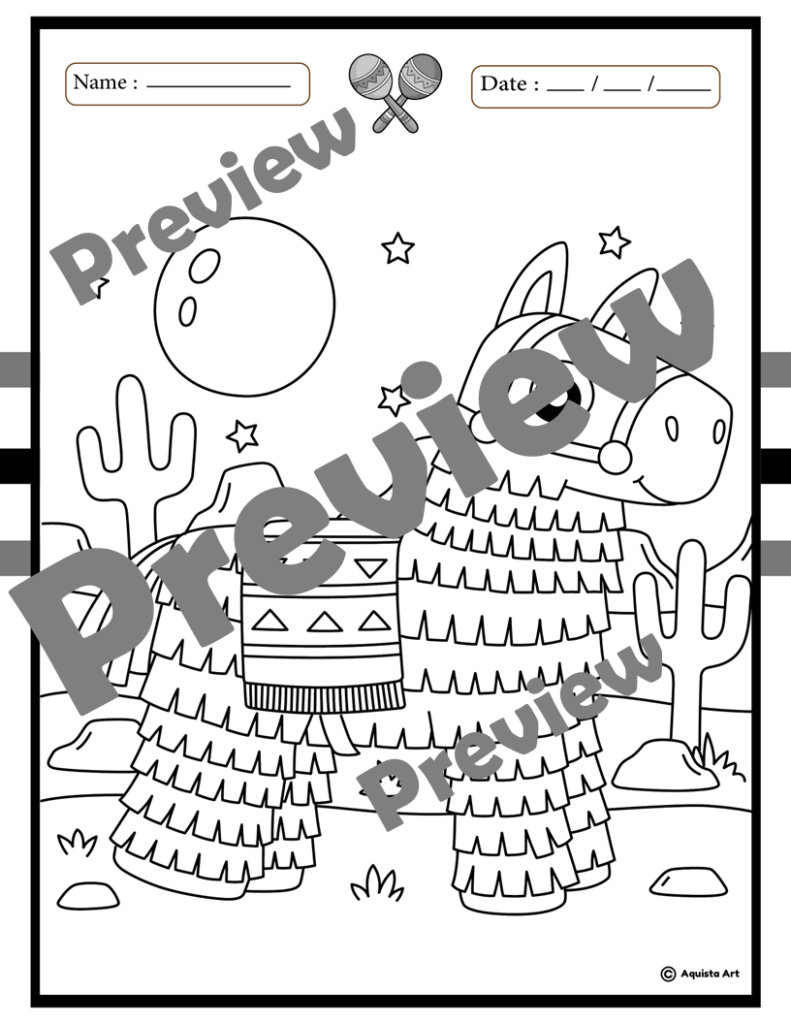Cinco De Mayo Coloring Pages : A Collection of Fun Illustrations to ...