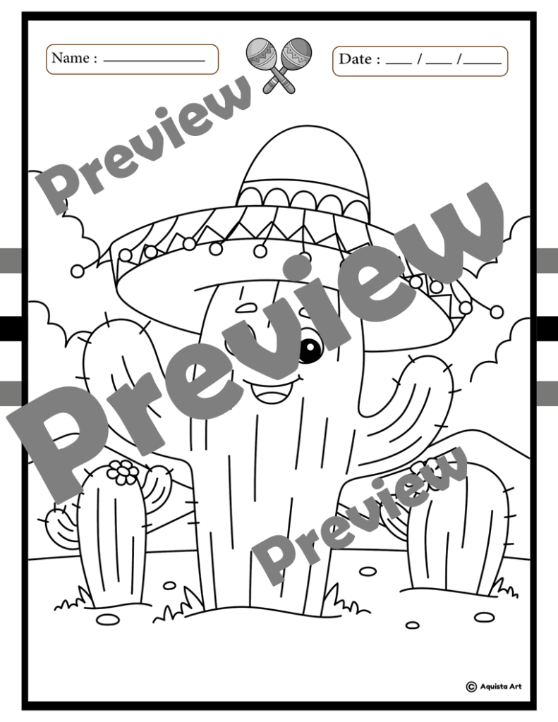 Cinco De Mayo Coloring Pages : A Collection of Fun Illustrations to ...