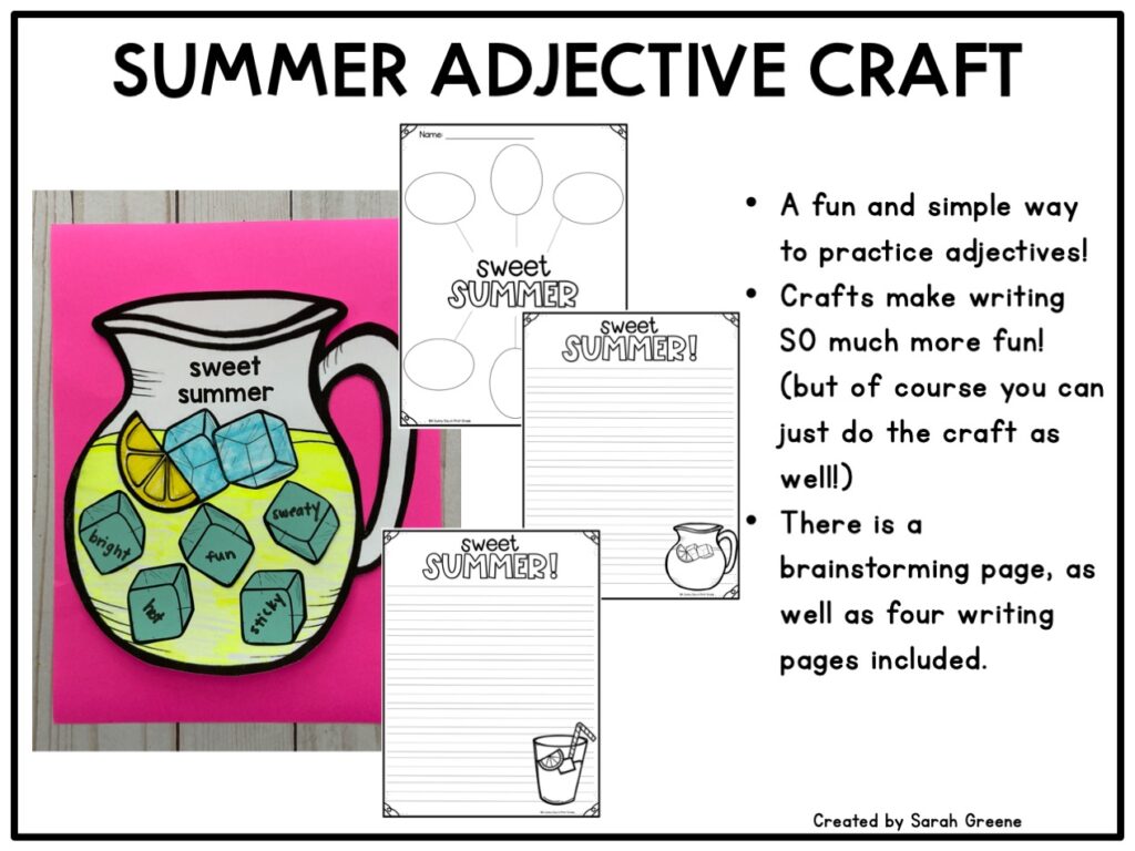 Summer Lemonade Adjective Craft | Made By Teachers