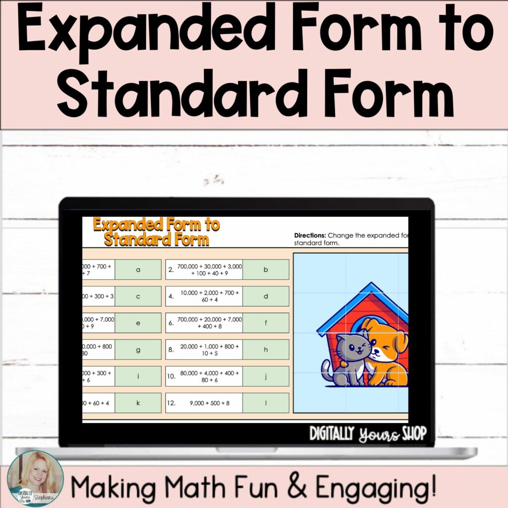 Expanded Form to Standard Form Digital Self-Checking Activity | Made By ...