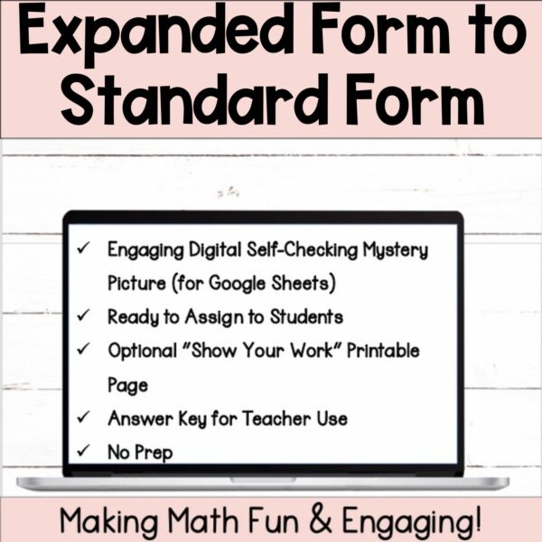 Expanded Form to Standard Form Digital Self-Checking Activity | Made By ...