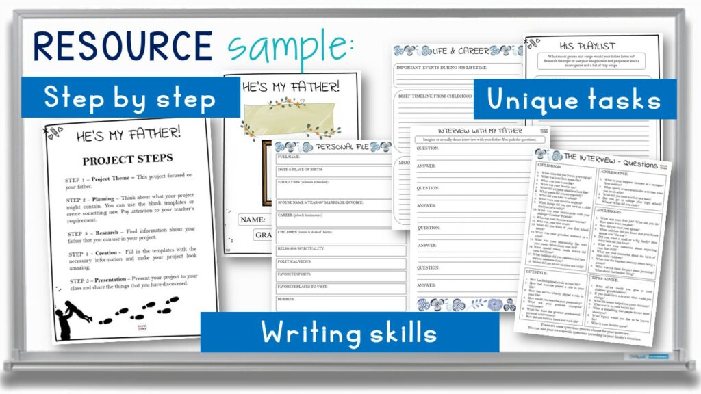 Father's Day Research Project - Biography, Creative Writing - Print and ...