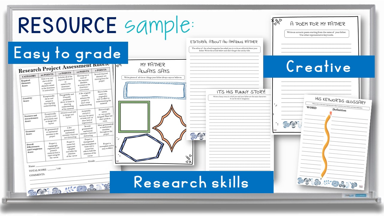 Father's Day Research Project - Biography, Creative Writing - Print and ...