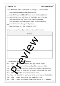 Joan Holub "Who Was Babe Ruth?" worksheets | Made By Teachers