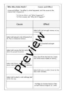 Joan Holub "Who Was Babe Ruth?" worksheets | Made By Teachers