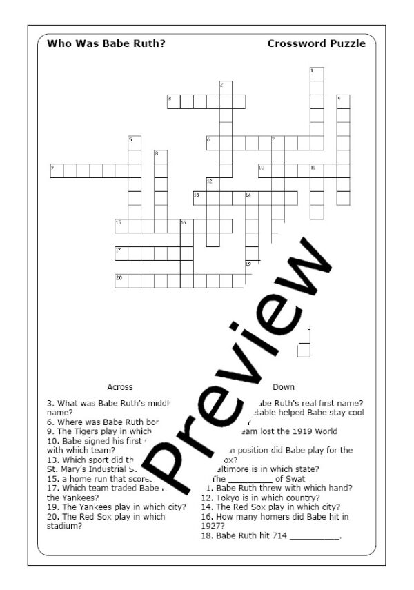 Joan Holub "Who Was Babe Ruth?" worksheets | Made By Teachers