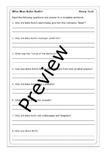 Joan Holub "Who Was Babe Ruth?" worksheets | Made By Teachers