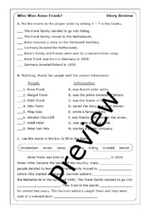 Ann Abramson "Who Was Anne Frank?" worksheets | Made By Teachers