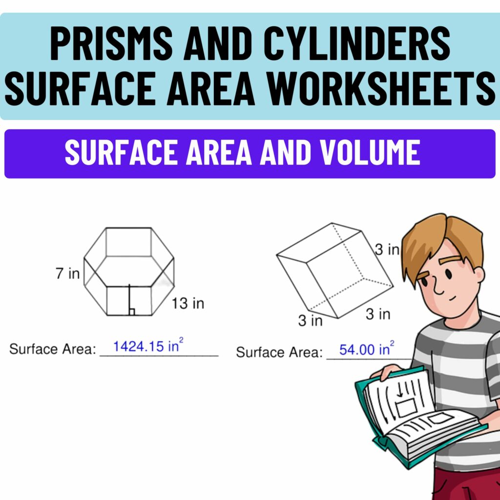 Surface Area and Volume - Prisms and Cylinders Surface Area Worksheets ...