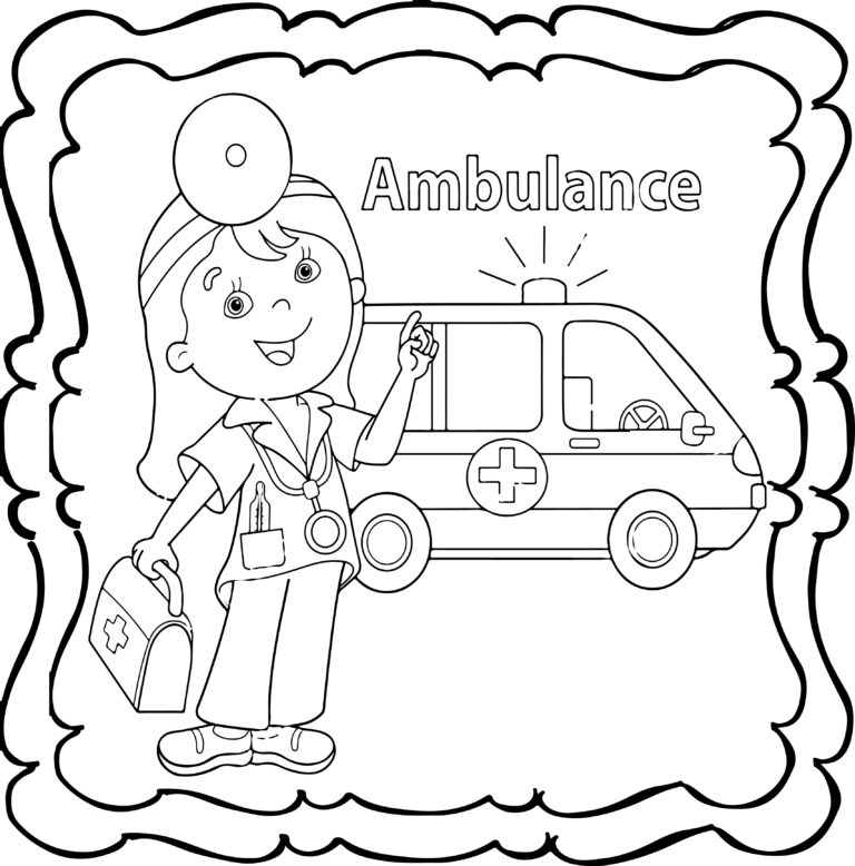 Ambulance Coloring Book : Easy and Fun Ambulances Colouring Book for ...