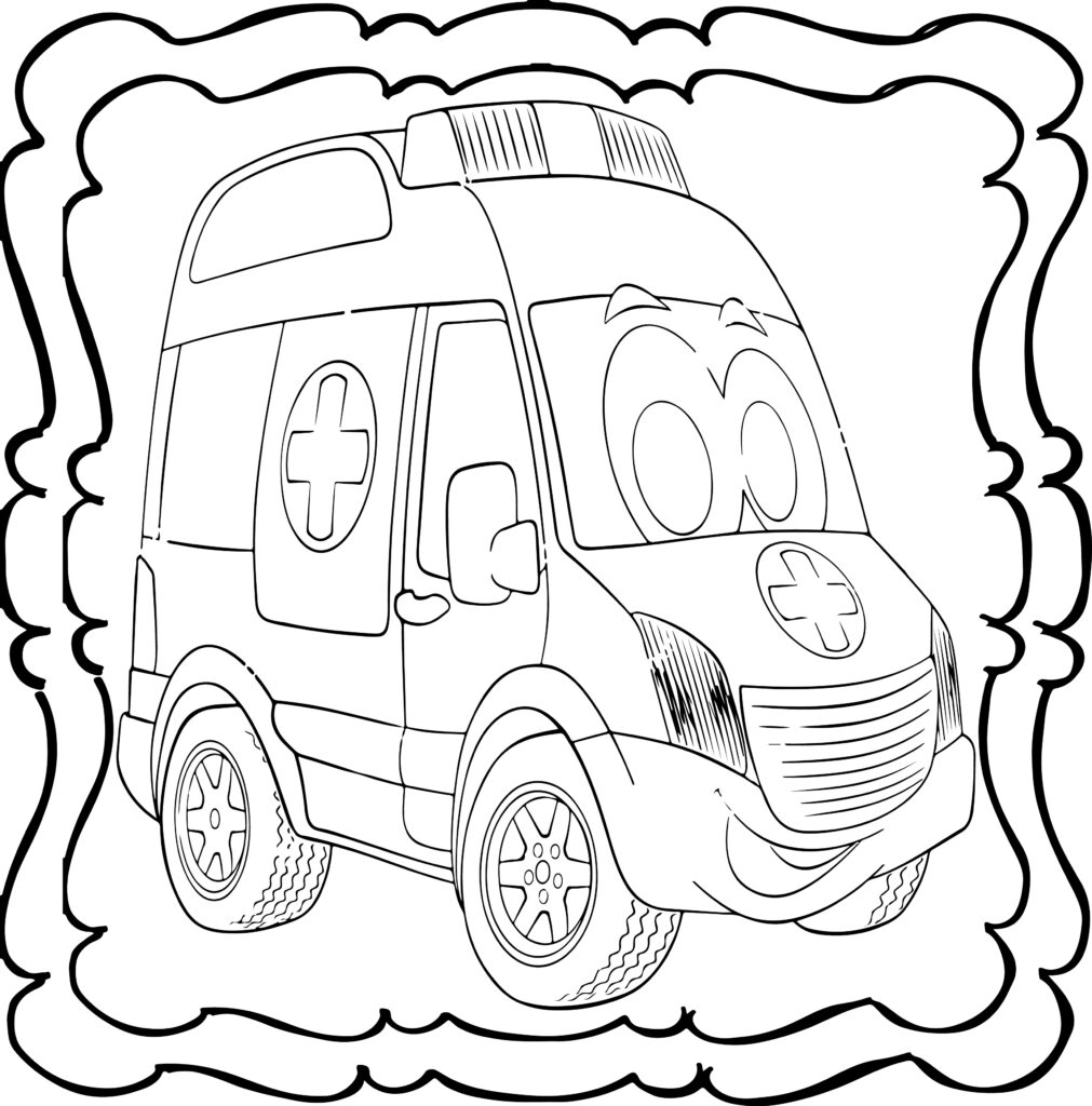 Ambulance Coloring Book : Easy and Fun Ambulances Colouring Book for ...