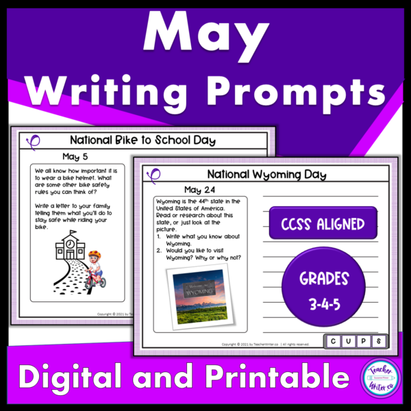 May Daily Writing Journal | Prompts | National Days | Made By Teachers
