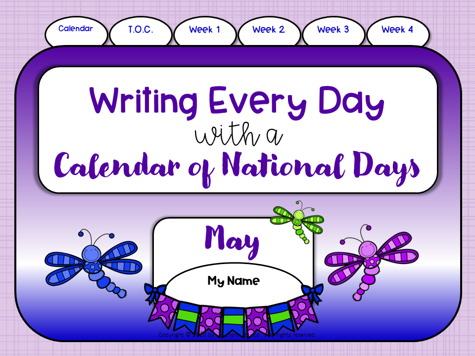 May Daily Writing Journal | Prompts | National Days | Made By Teachers