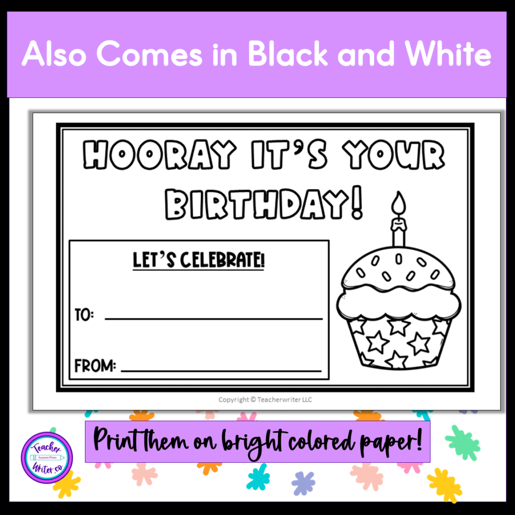 Birthday Cards Class Set | Teacher Appreciation | FREE | Made By Teachers