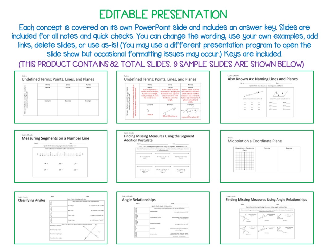 Lines and Angles - Guided Notes, Presentation and INB Activities | Made ...