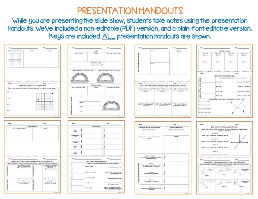 Lines and Angles - Guided Notes, Presentation and INB Activities | Made ...