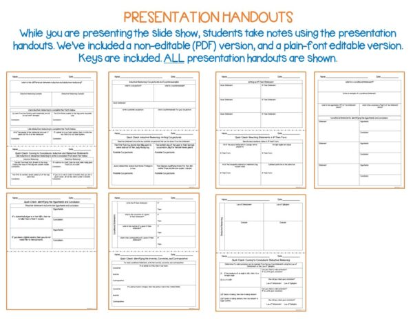 Inductive and Deductive Reasoning- Guided Notes, Presentation and INB ...