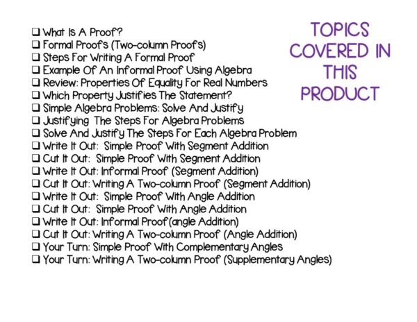 Introduction to Geometric Proofs - Guided Notes, Presentation, and INB ...