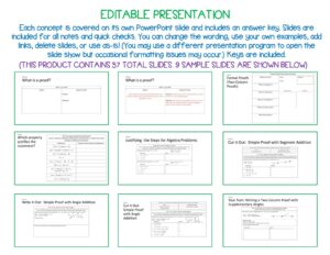 Introduction to Geometric Proofs - Guided Notes, Presentation, and INB ...