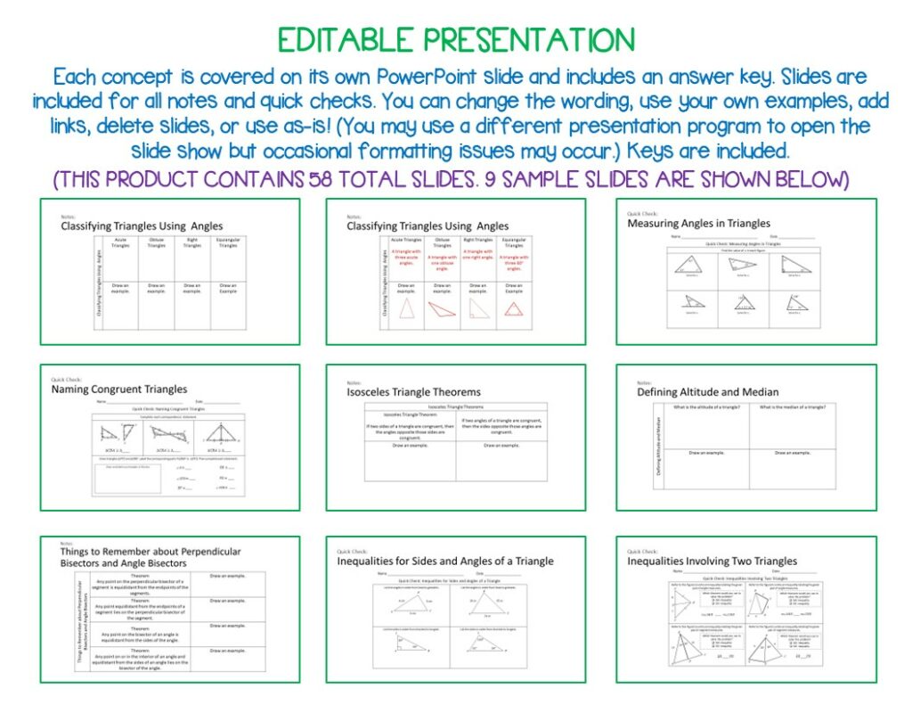 Triangles - Guided Notes, Presentation, and INB Activities | Made By ...