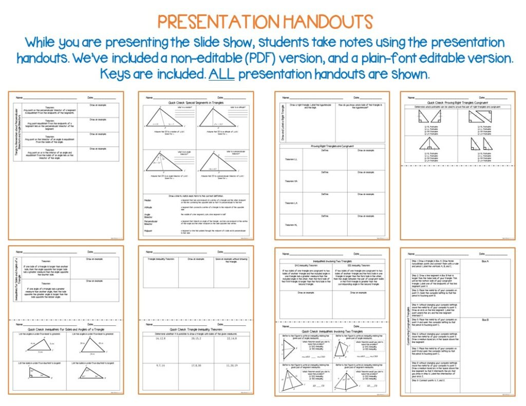 Triangles - Guided Notes, Presentation, and INB Activities | Made By ...