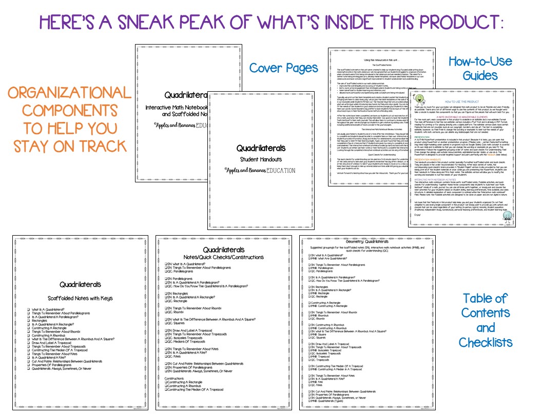 Quadrilaterals - Guided Notes, Presentation, and INB Activities | Made ...