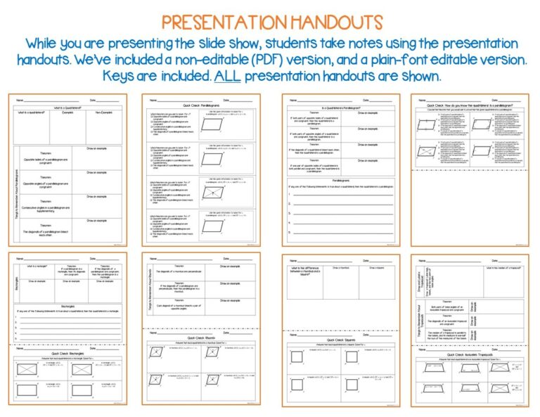 Quadrilaterals - Guided Notes, Presentation, and INB Activities | Made ...