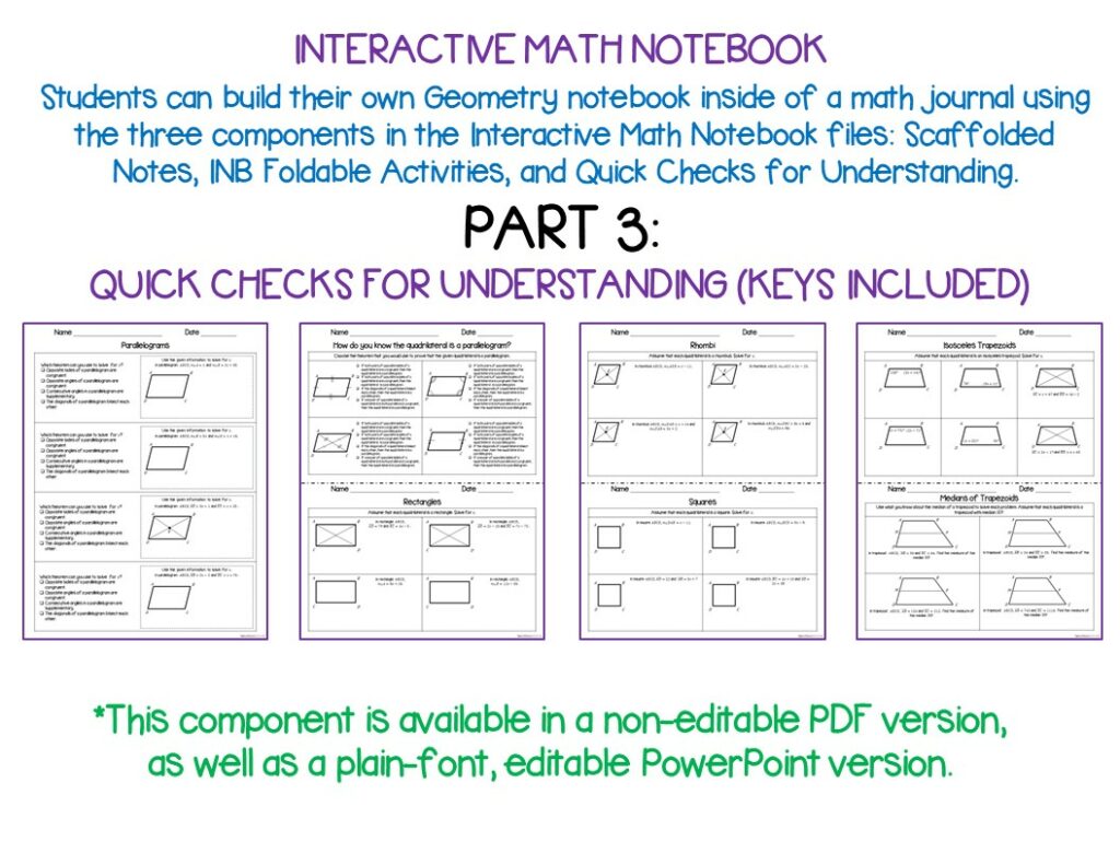 Quadrilaterals - Guided Notes, Presentation, and INB Activities | Made ...
