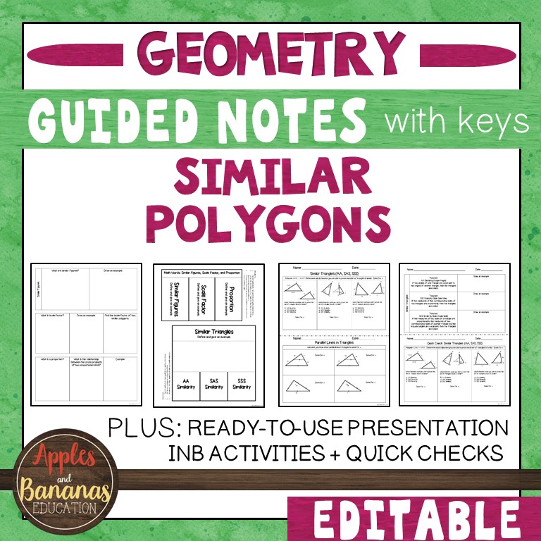 Similar Polygons - Guided Notes, Presentation, and INB Activities ...