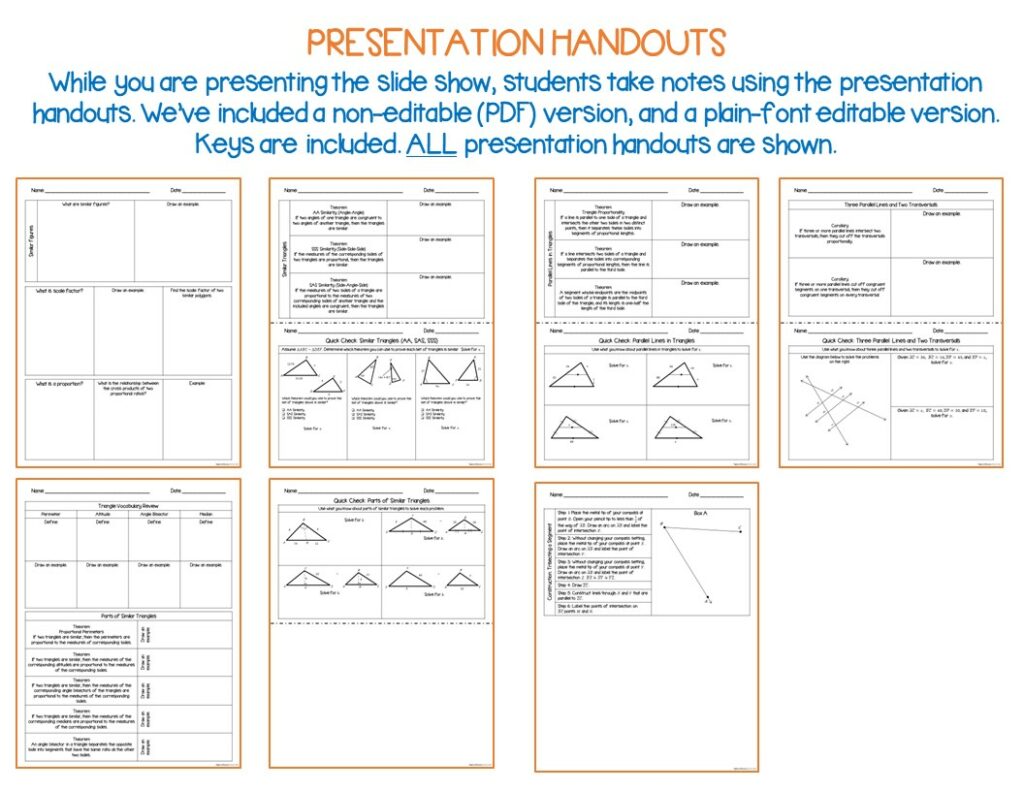 Similar Polygons - Guided Notes, Presentation, and INB Activities ...