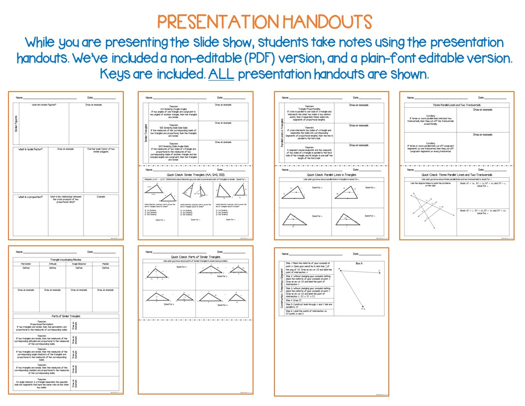 Similar Polygons - Guided Notes, Presentation, and INB Activities ...