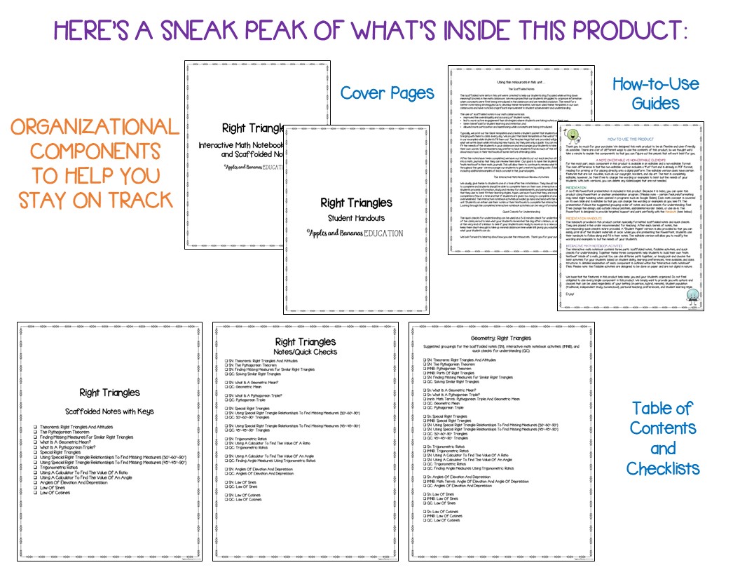 Right Triangles - Guided Notes, Presentation, and INB Activities | Made ...