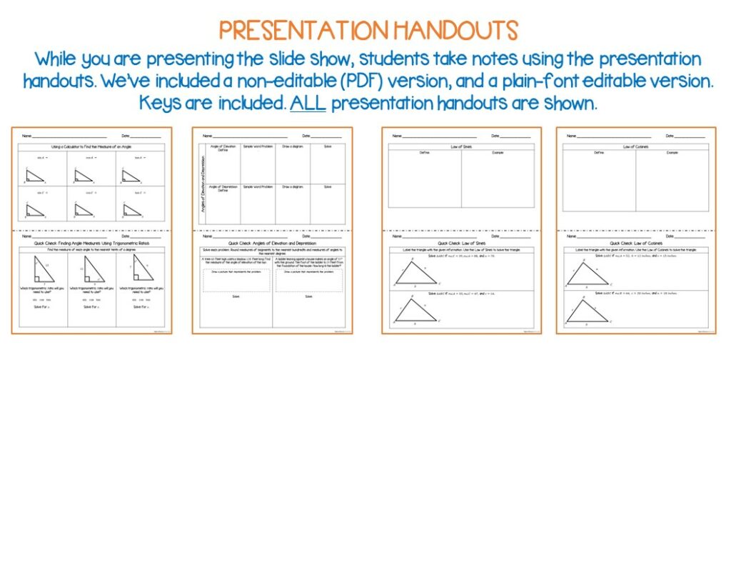 Right Triangles - Guided Notes, Presentation, and INB Activities | Made ...