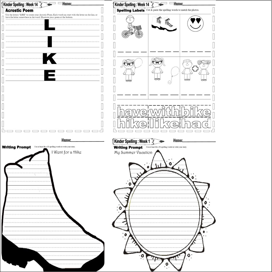 Kindergarten Spelling Worksheets Curriculum Week 14 | Made By Teachers
