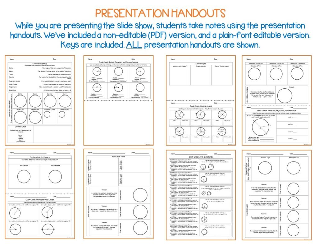 Circles - Guided Notes, Presentation, and INB Activities | Made By Teachers