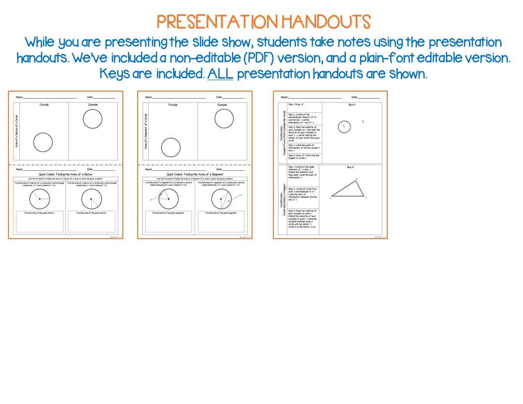 Circles - Guided Notes, Presentation, and INB Activities | Made By Teachers