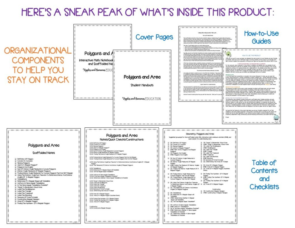 Polygons and Area - Guided Notes, Presentation, and INB Activities ...